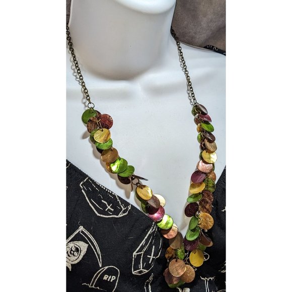 Jewelry | Vintage Earth Tone Shell Disc Necklace | Poshmark